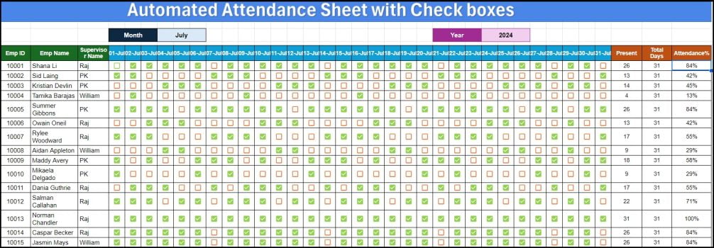Best 19 Attendance Sheet For Excel : Free Download Attendance sheet in ...