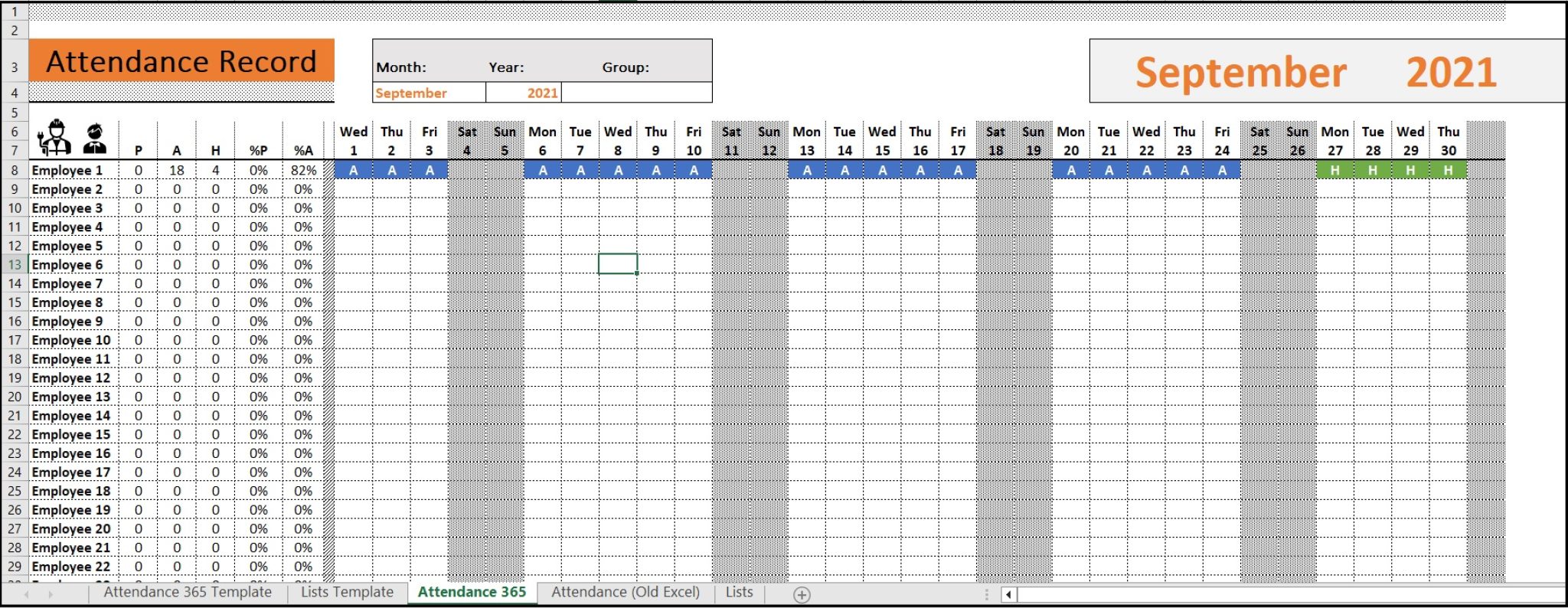 Best 19 Attendance Sheet For Excel : Free Download Attendance sheet in ...