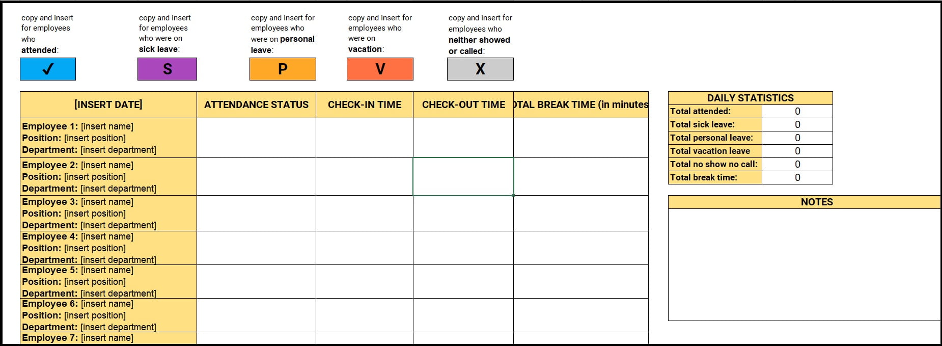 Best 19 Attendance Sheet For Excel : Free Download Attendance sheet in ...