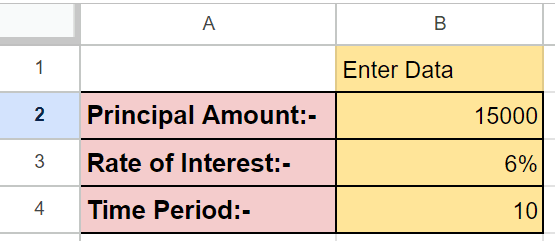 Simple Interest Formula in Google Sheets With Example - AtoZ Library